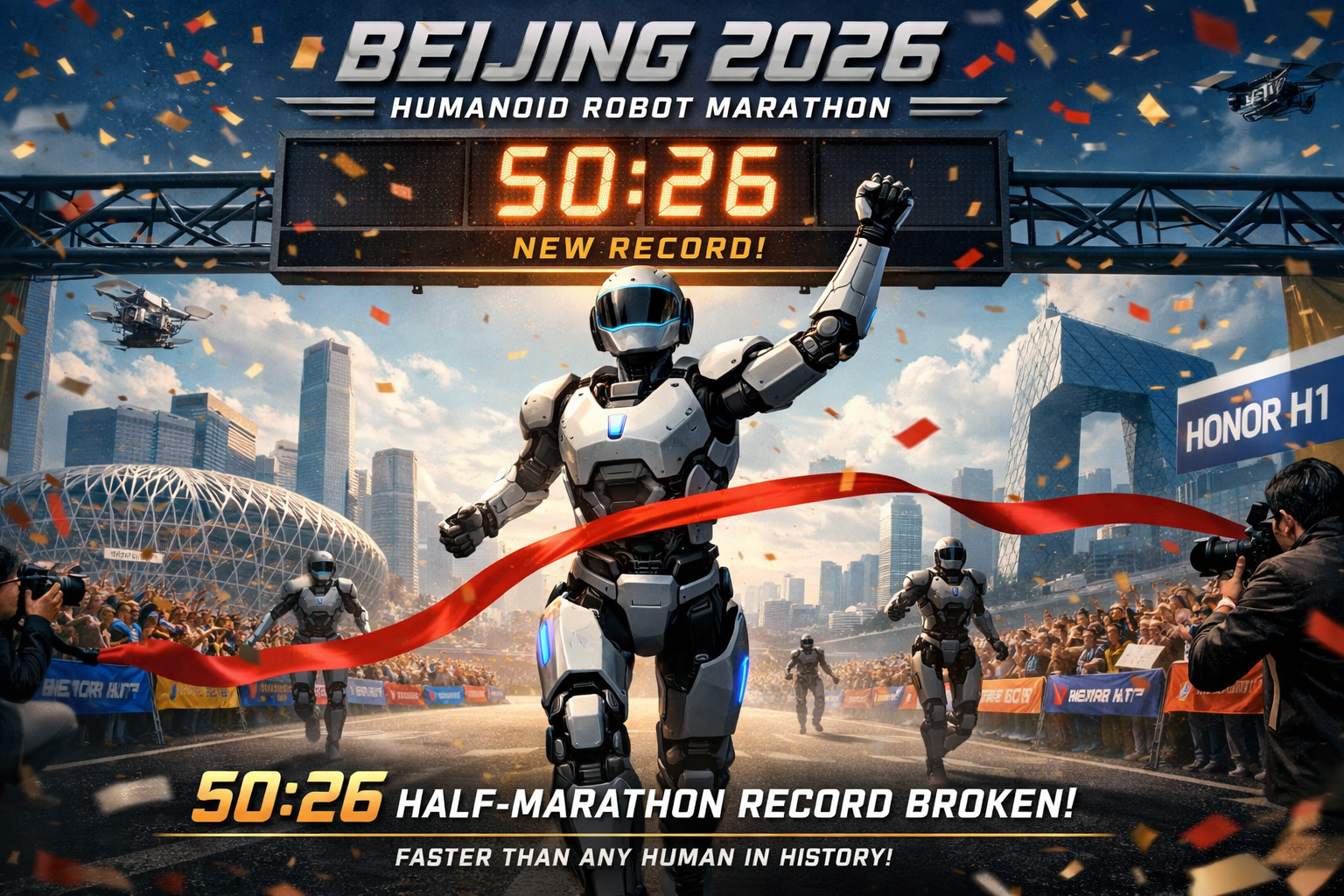 Humanoid Robot Marathon Breaks Human Record 2026